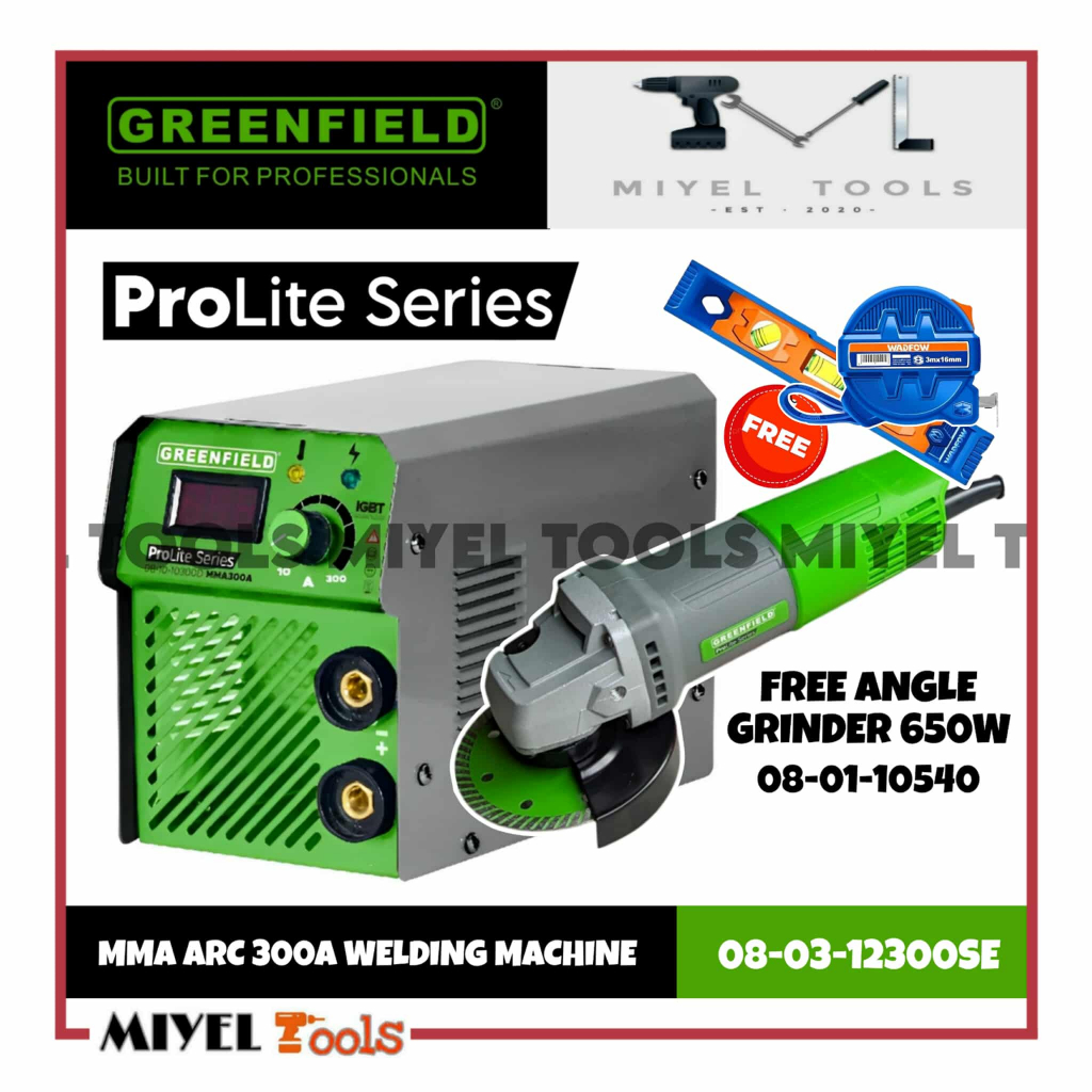 GREENFIELD PROLite Series 300A Inverter ARC Welding Machine w/ FREE ...
