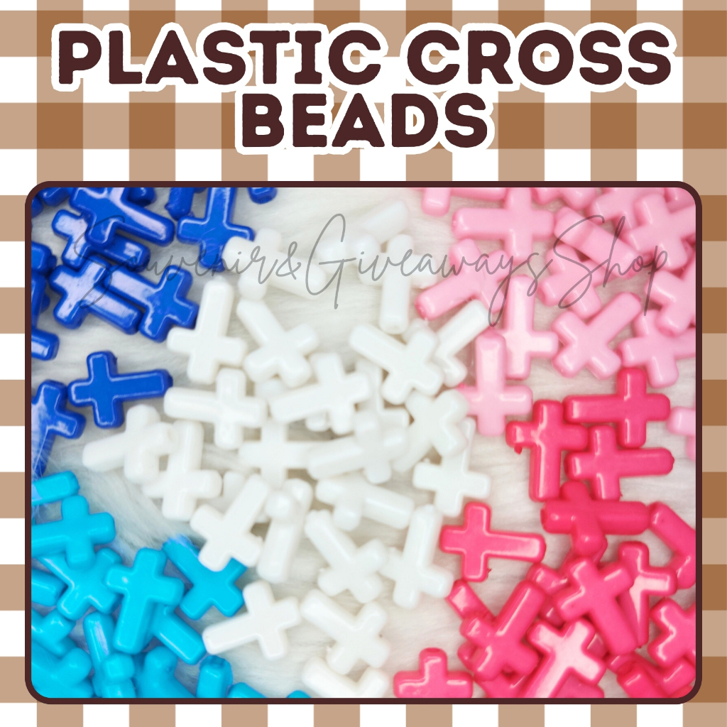 SngShop | Plastic Cross Beads 50pcs for DIY ONHAND READY TO SHIP ...