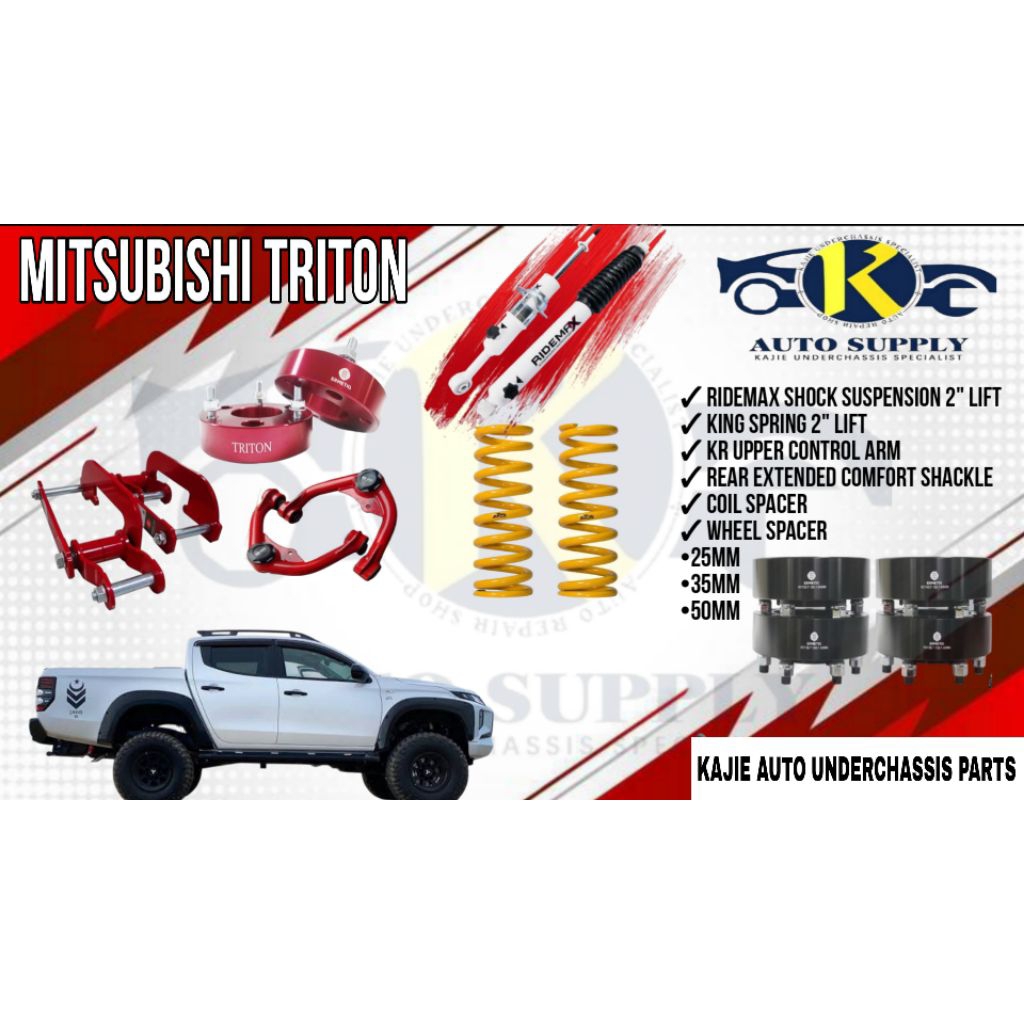 Mitsubishi Triton/Strada Coil spacer & Extended Comfort shackle ...