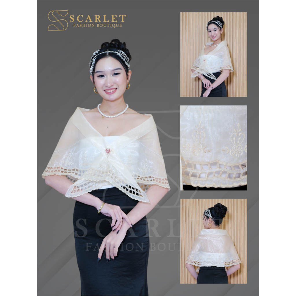Alampay ABI - modern filipiniana shawl | Shopee Philippines