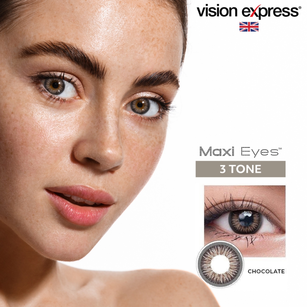 Vision Express Maxi Eyes 3 Tone Natural Monthly Colored Graded Contact ...
