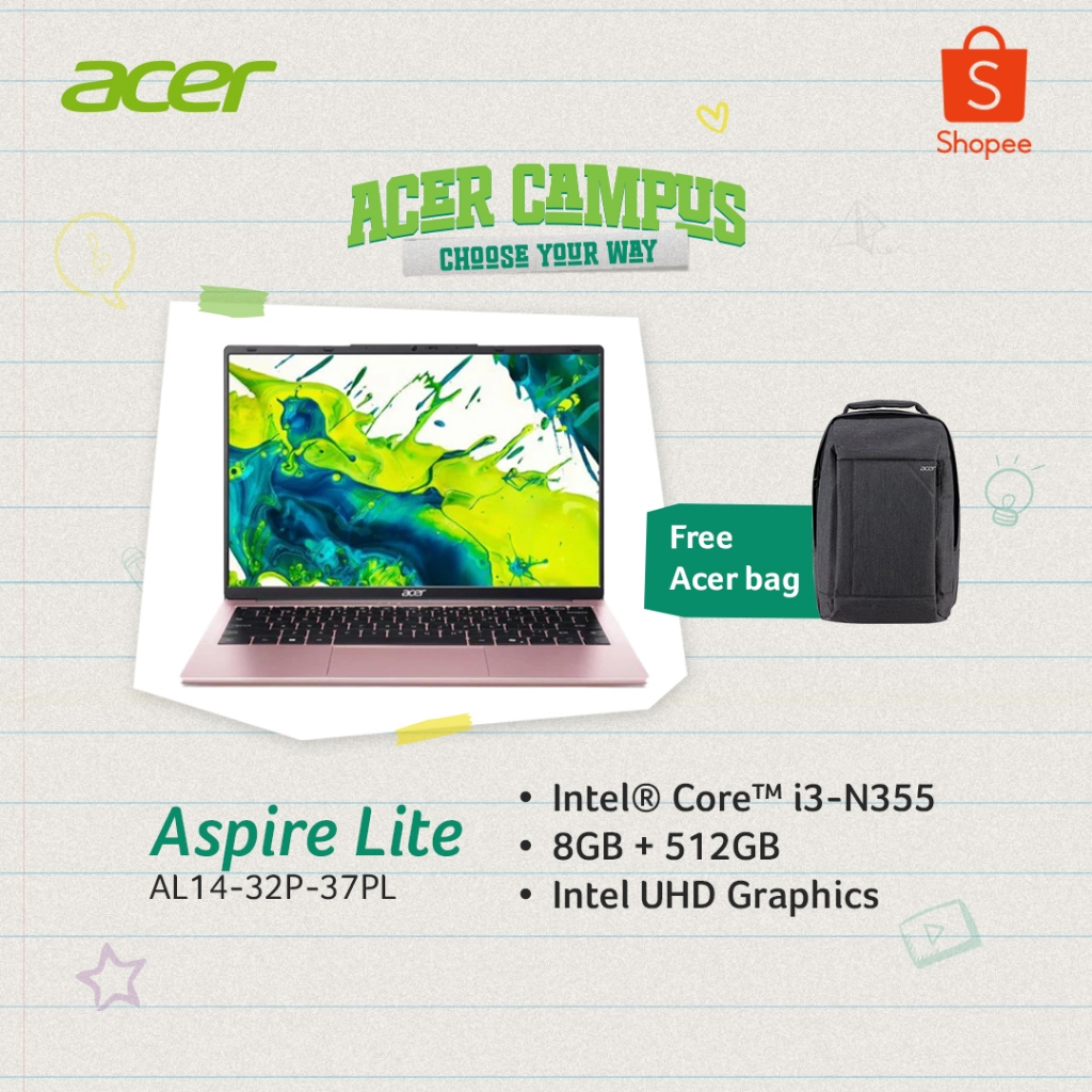 Acer Aspire Lite AL14-32P-37PL / AL14-32P-34RE Laptop | 14" IPS | Intel ...