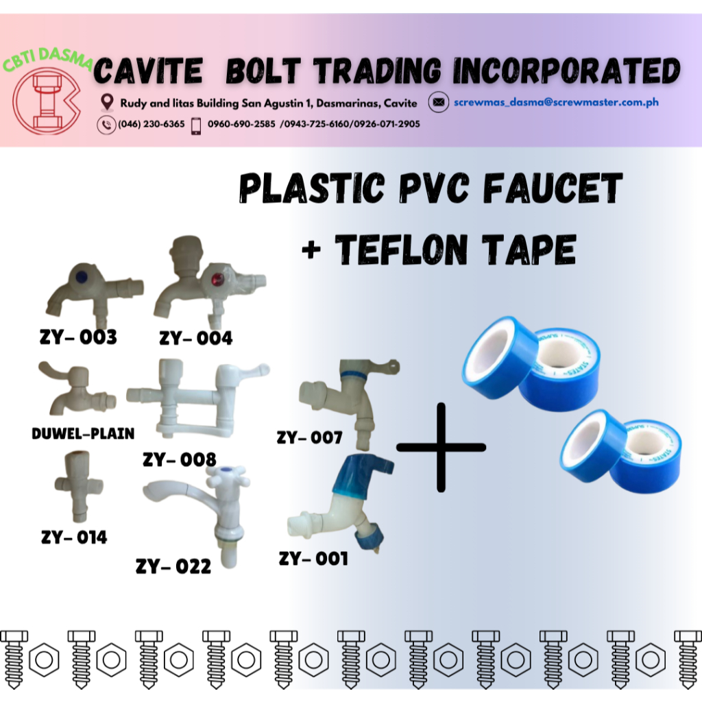 PLASTIC/PVC FAUCET + TEFLON TAPE (COMBO ITEM) | Shopee Philippines
