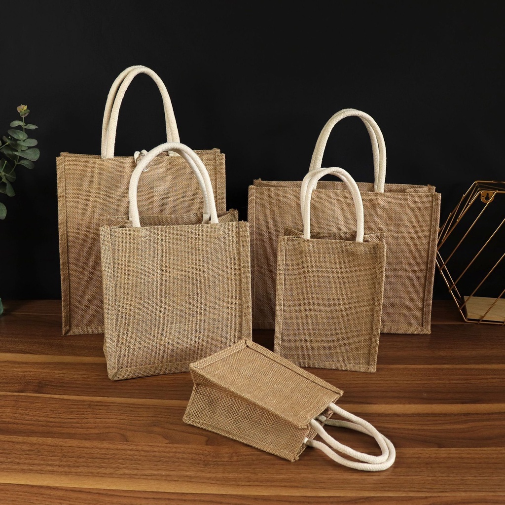 Abaca Bag Eco Friendly Reusable Jute Bag Burlap Tote Bags Natural Linen ...