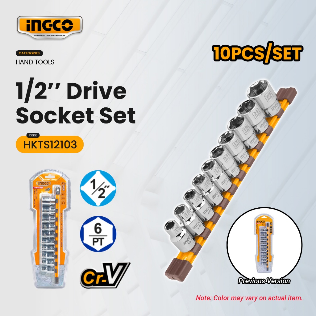 Ingco 10pcs 1/2" inches Socket Bits Set HKTS12103 IHT | Shopee Philippines
