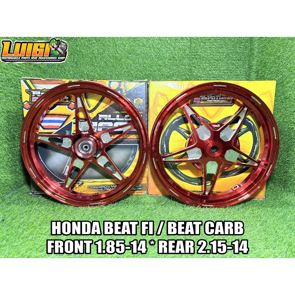 RACE POWER CNC MAGS 14s 5 SPOKES HONDA BEAT FI / BEAT CARB (100% ...