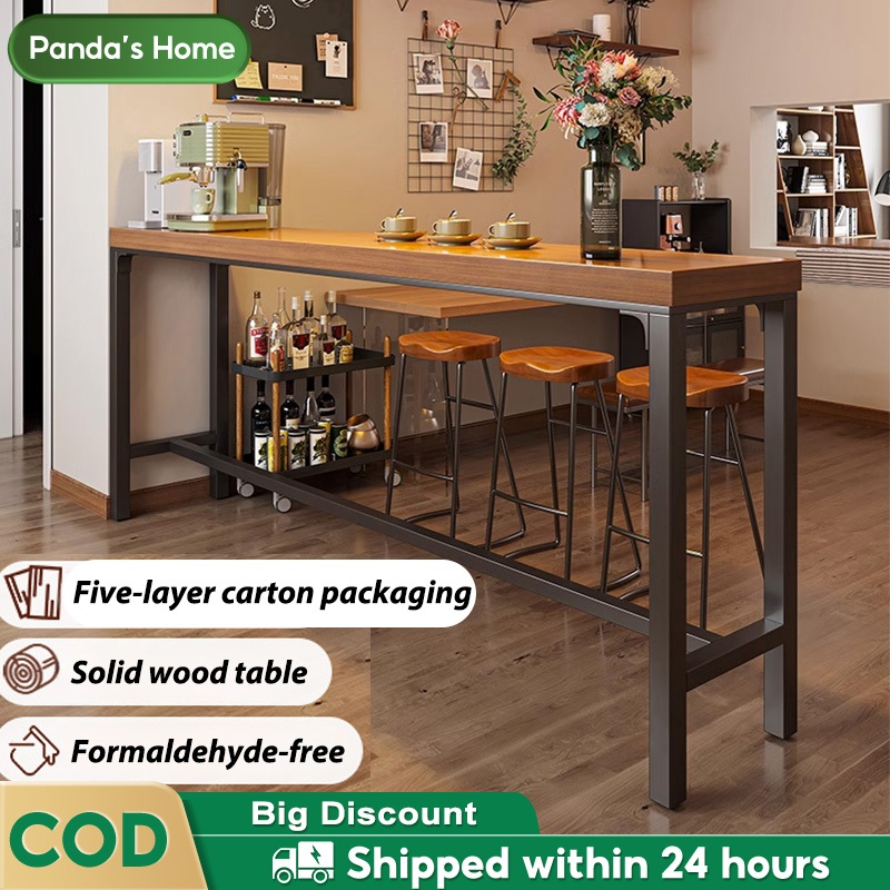 Solid Wood Bar Table Narrow Table Long Table High Foot Table Balcony ...