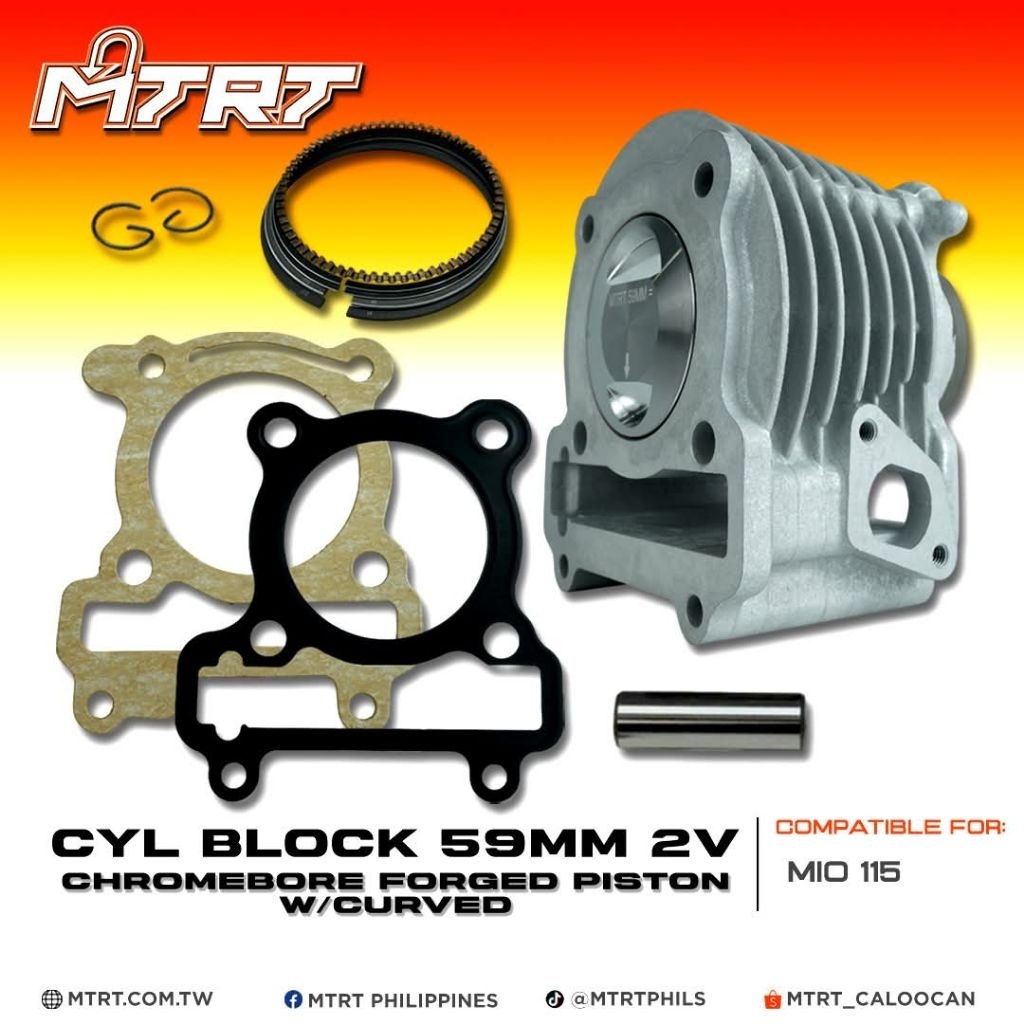 MTRT CHROMEBORE 59mm MIO SPORTY SOULTY CYLINDER BLOCK FORGED PISTON MB ...