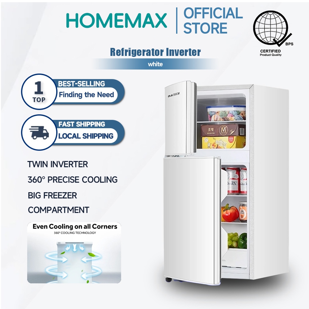 HOMEMAX Refrigerator Inverter Refrigerator With Freezer 158L For Room Frost Fridge Save ...