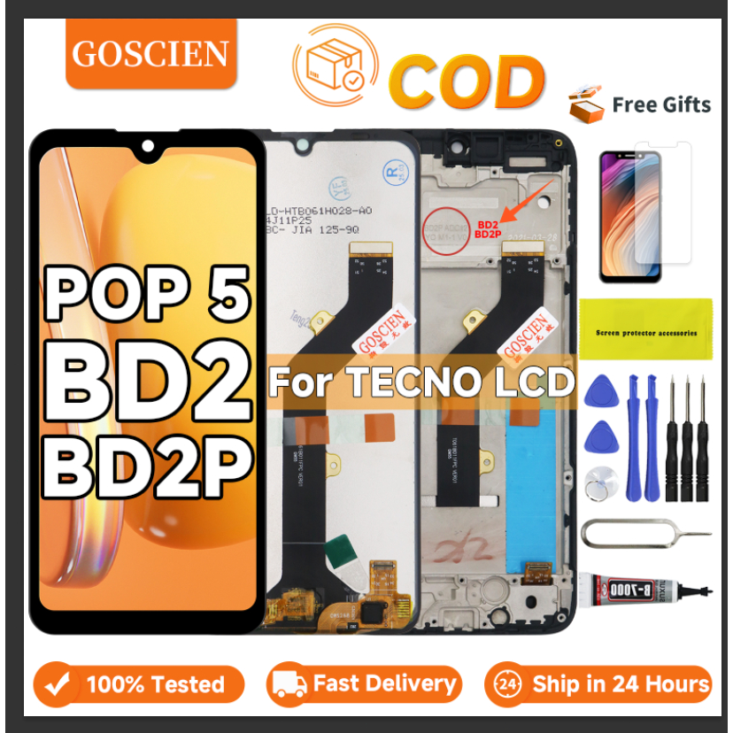 For Tecno POP 5 BD2 BD2p BD2d Original LCD Display Touchscreen POP5 ...