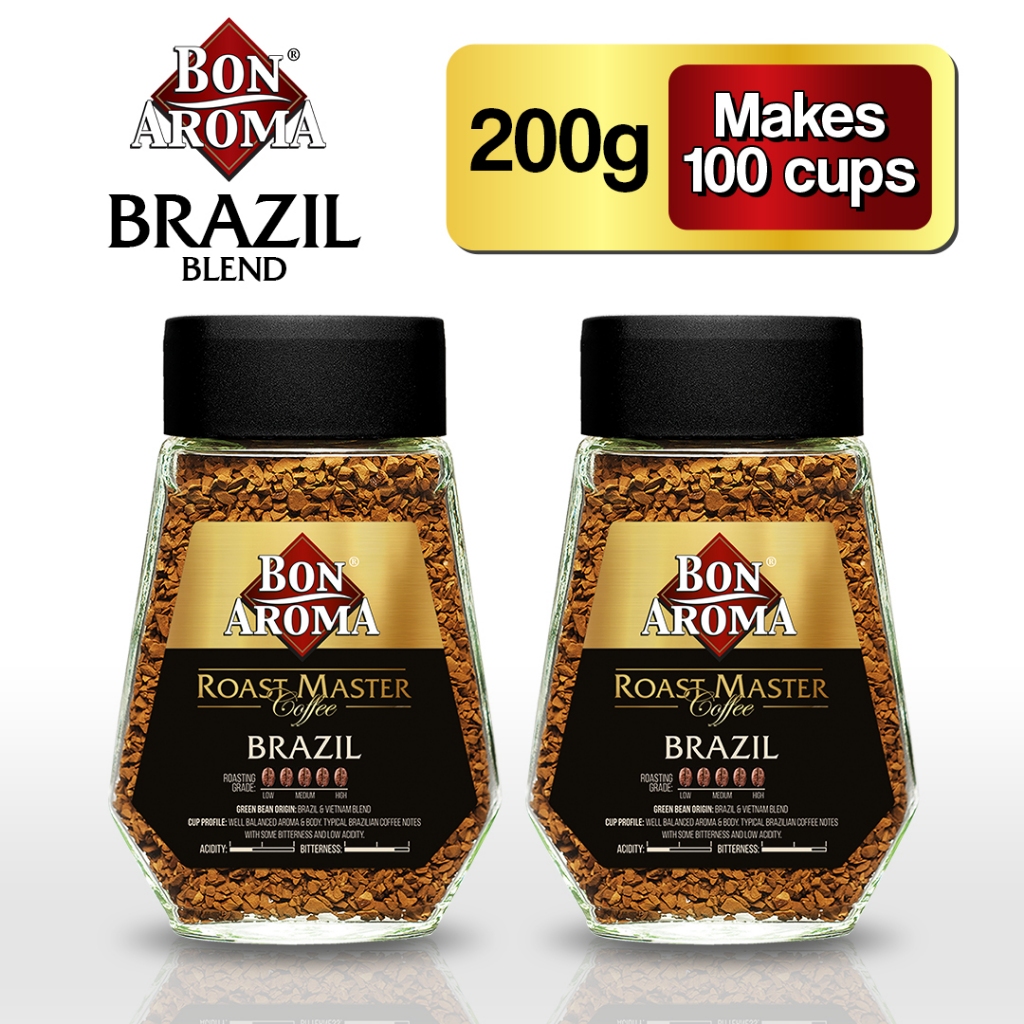 Two Bon Aroma Roast Master Coffee Brazil Freeze Dried 100g Pack Of 2 ...