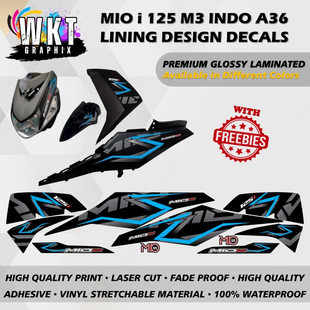 YAMAHA MIO i 125 M3 INDO A36 LINING DESIGN DECALS STICKERS (WATERPROOF ...