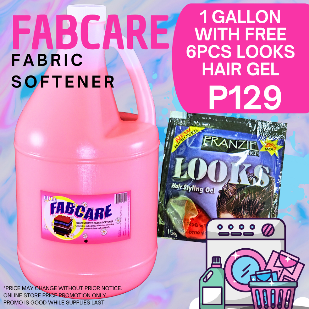Fabcare Fabric Softener Pink 1 Gallon size WITH Free 6pcs LOOKS Hair ...