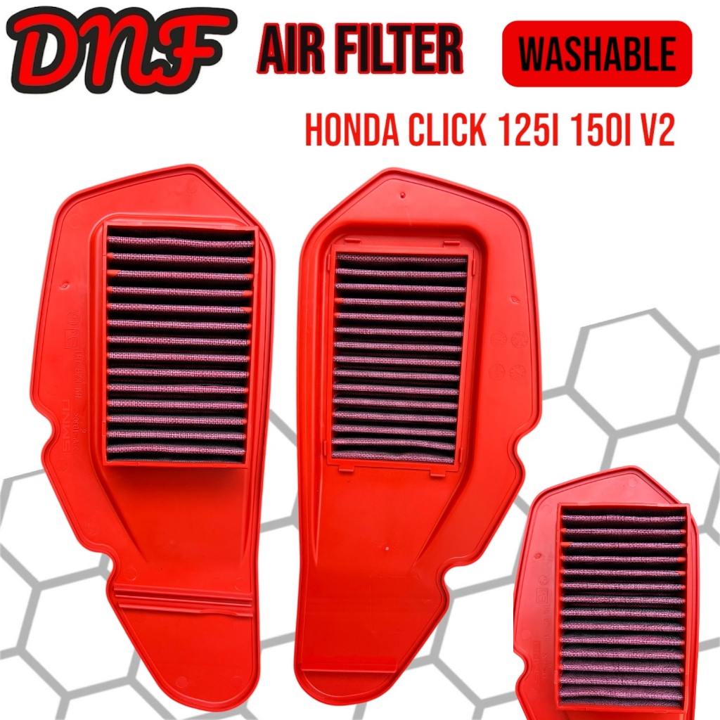 DNF SHOP Honda Click v1 v2 125i Racing Air Filter Washable High Air ...
