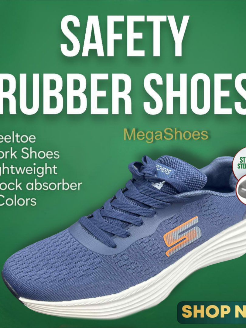SAFETY RUBBER SHOES ( STEELTOE ONLY ) LIGHTWEIGHT MESH TYPE FLEXIBLE ...