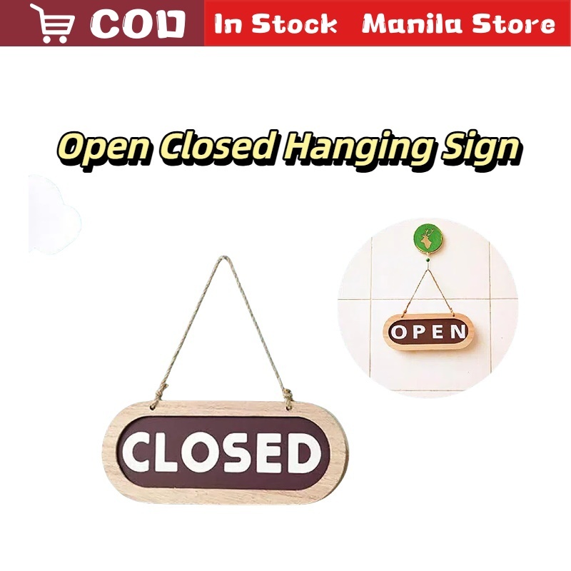Open closed sign, Wooden Business Open Closed Signage for Store Decor ...