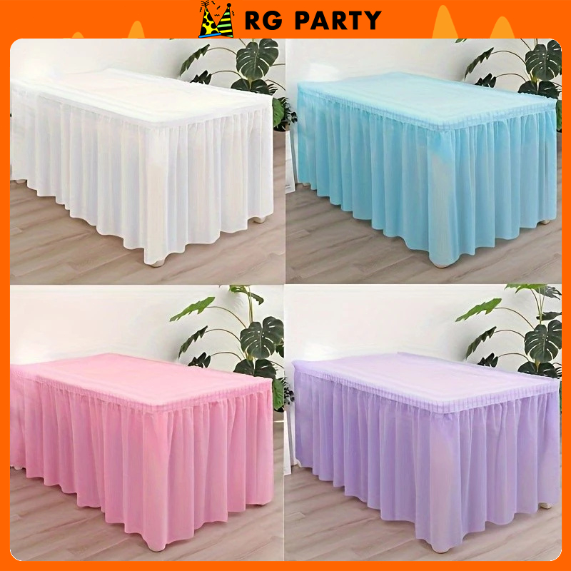 Disposable Table Skirt Waterproof 6 Colors Oilproof Plastic Table Cover ...