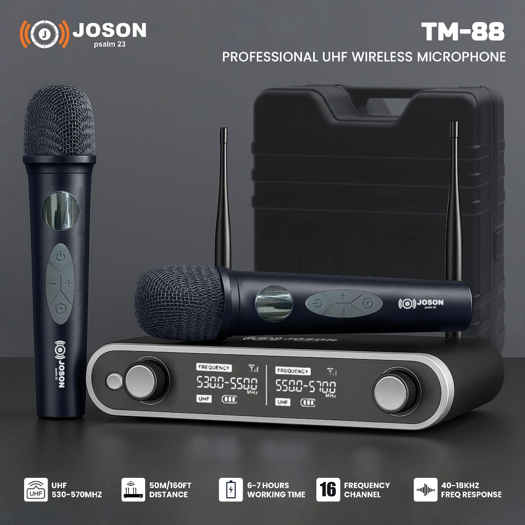 Joson TM-88 Professional UHF Wireless Microphone | Shopee Philippines