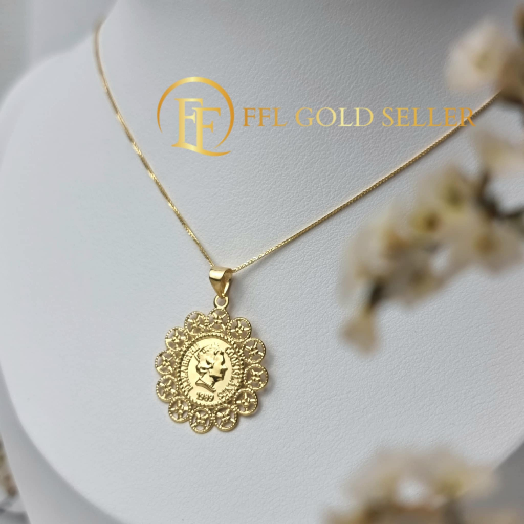 Queen E Flora Pendant/Foxtail Set | 18k Gold Necklace for Women | 20 ...