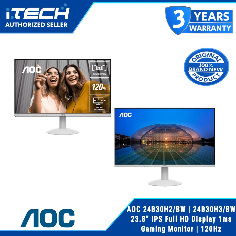 AOC 24B30H2/BW | 24B30H3/BW 23.8” IPS Full HD Display 1ms Gaming Monitor | 120Hz | Shopee ...