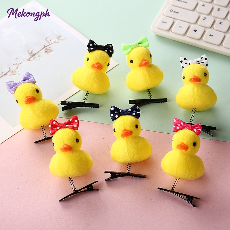 Cartoon Yellow Duck Hair Clip Heart Hair Accessories Multiple FunnyClip ...