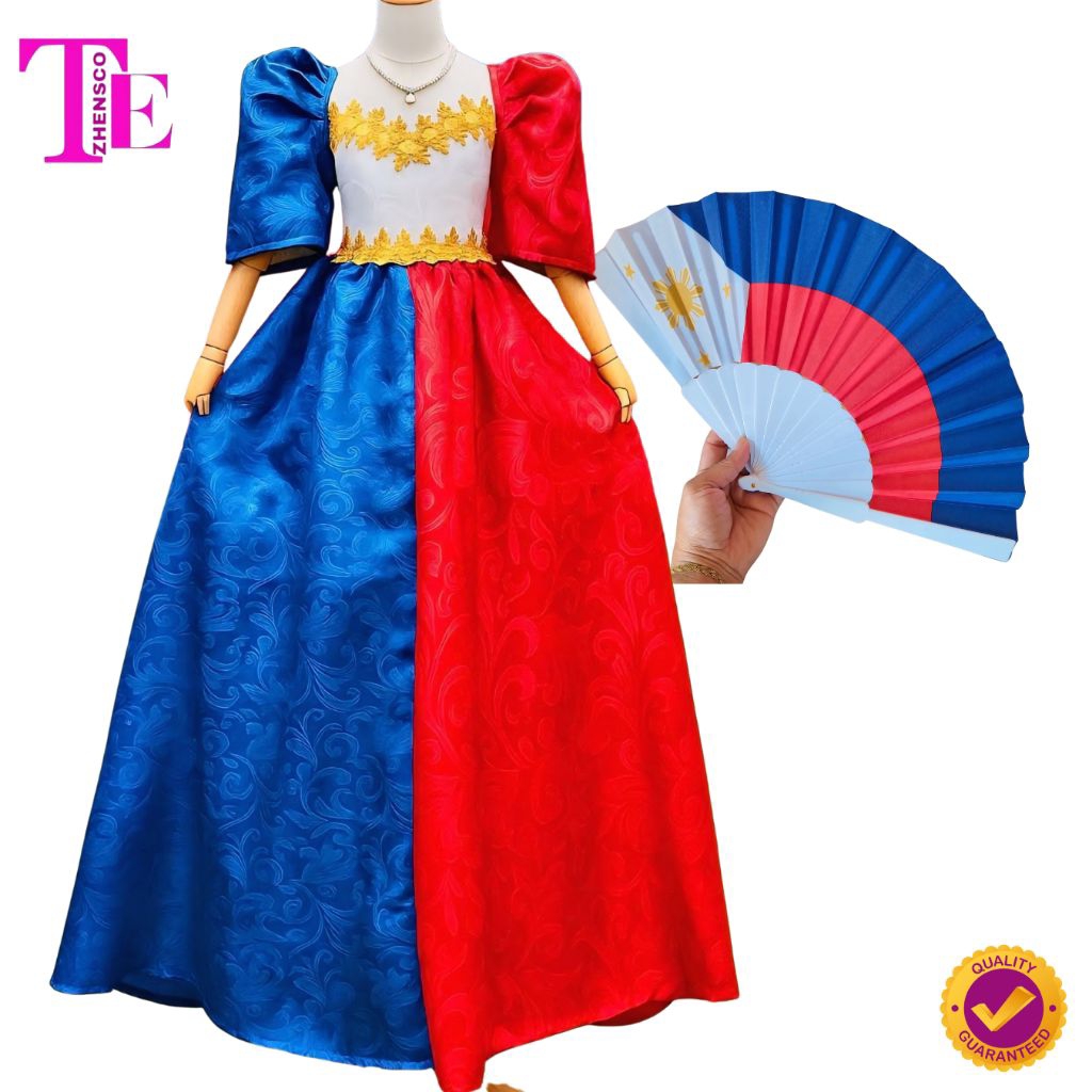 ZHENSCO Modern Filipiñiana Sylvia Buwan ng Wika Maxi United Nation Gown Kids Costume Dress ...