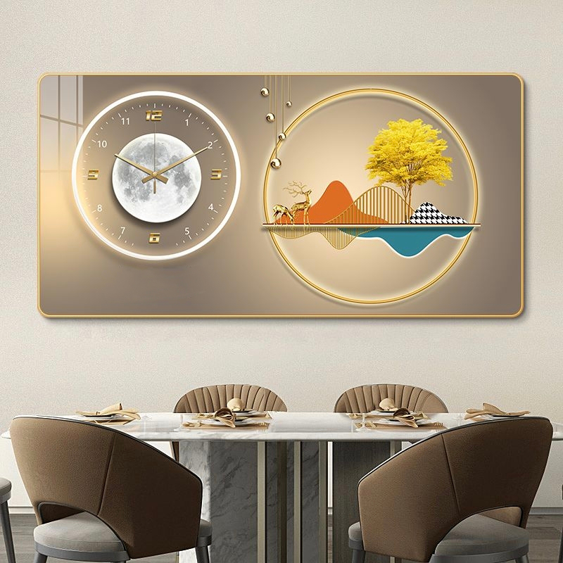 Home decors Large clocks mural with frames living room 3d wall clock ...
