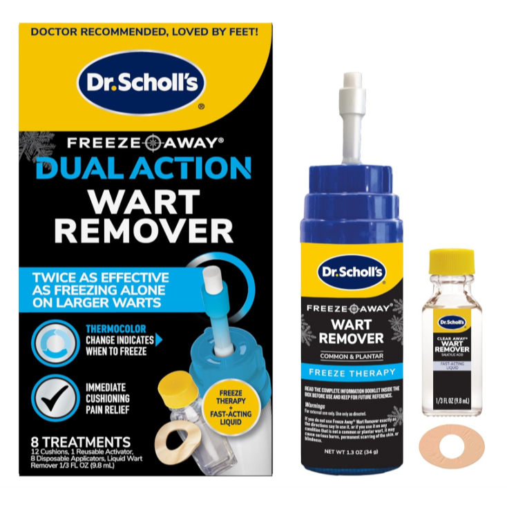 Dr. Scholl's Dual Action 8 Treatments Freeze Away Plantar Warts Remover ...