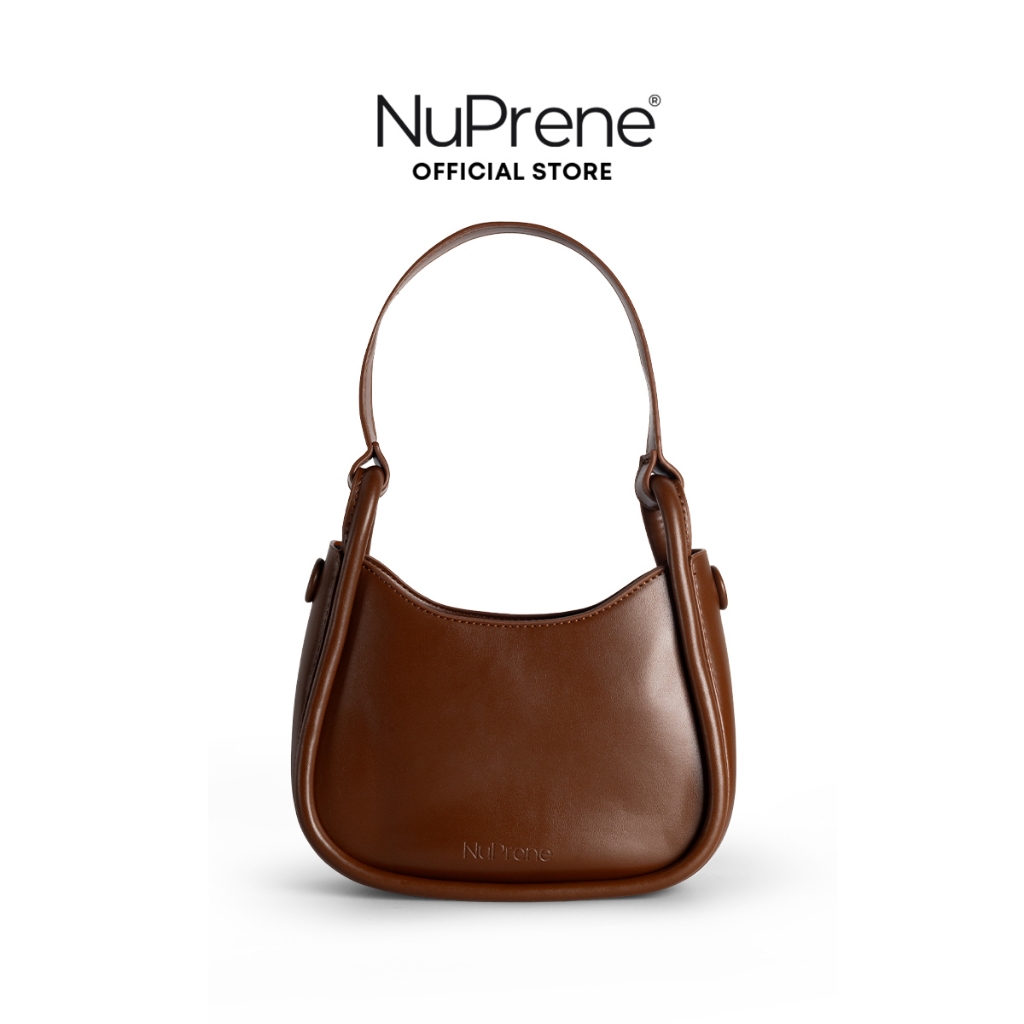 NuPrene - The Olivia Mini Hobo Bag - Leather Shoulder Bag in Chestnut ...