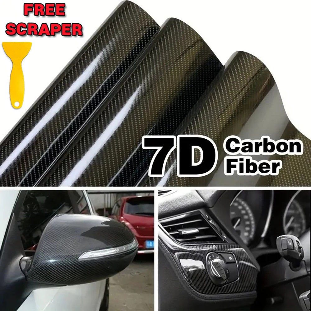 Car Accessories Interior 7D Carbon Fiber Stickers Vinyl Car Motorcycle ...