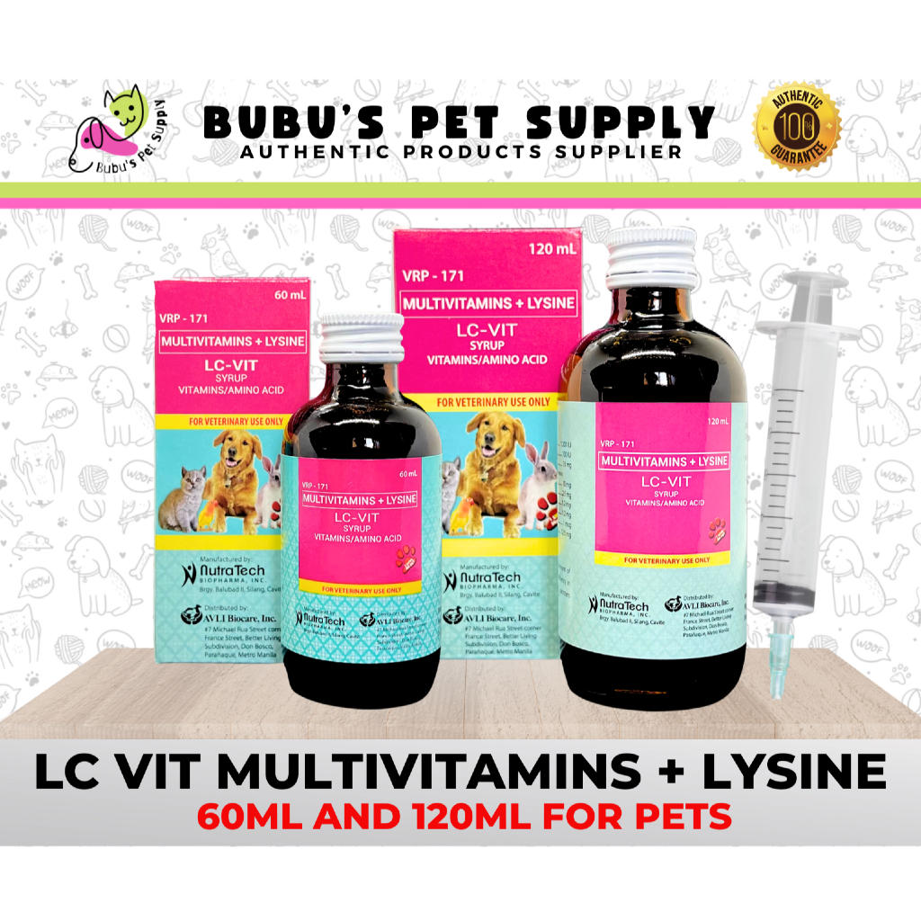 LC Vit Multivitamins Amino Acids Lysine for Dogs and Cats with FREE ...