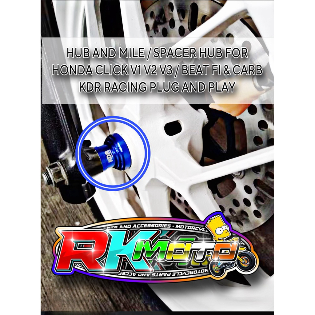 HUB AND MILE / SPACER HUB FOR HONDA CLICK V1 V2 V3 / BEAT FI & CARB KDR ...