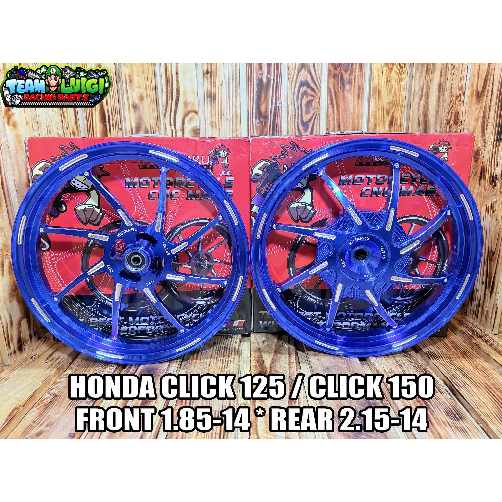 MUTARRU CNC MAGS MC8 14s 8 SPOKES HONDA CLICK 125, CLICK 150 MADE IN ...