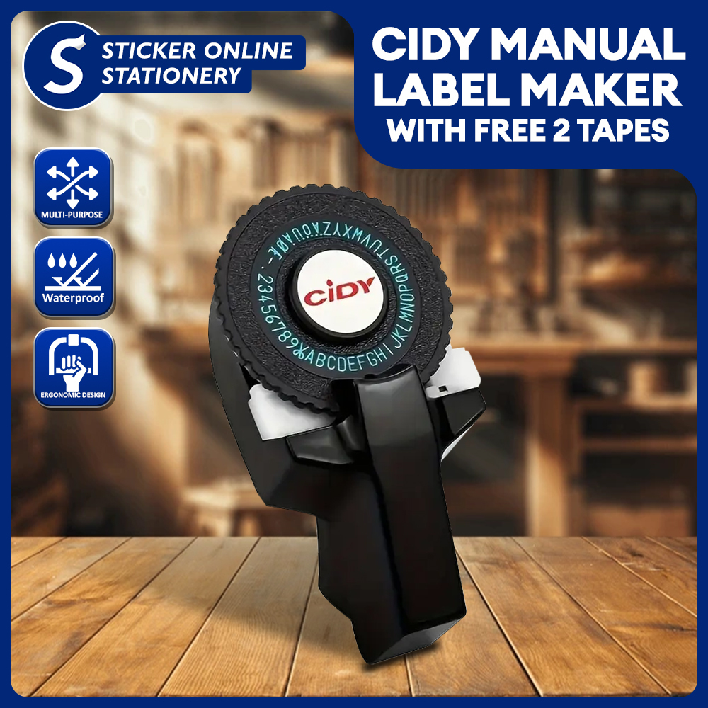 Label Maker Cidy Manual with FREE 2 TAPES (9mm x 3mtrs) Metallic ...