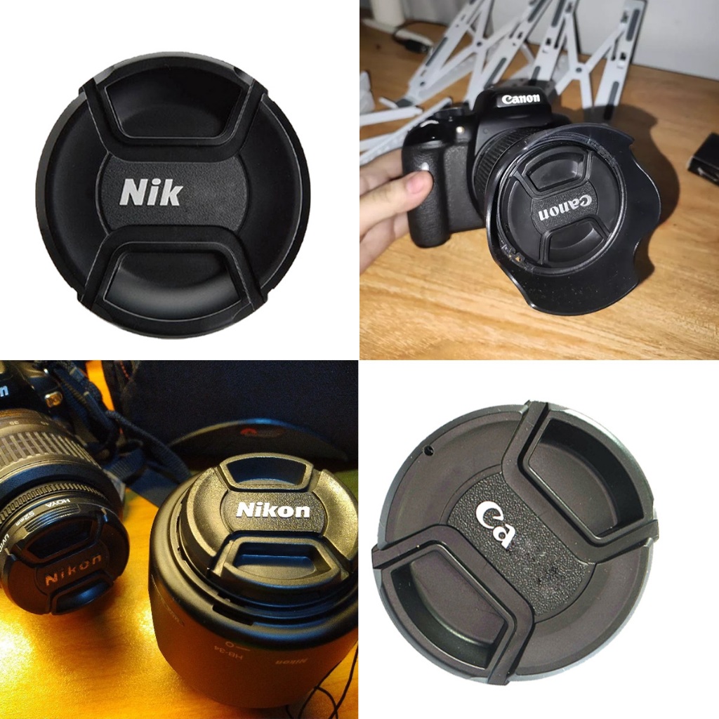 Center Pinch Snap on Front Lens Cap Cover for Camera 52 55 58 62 67 72 ...