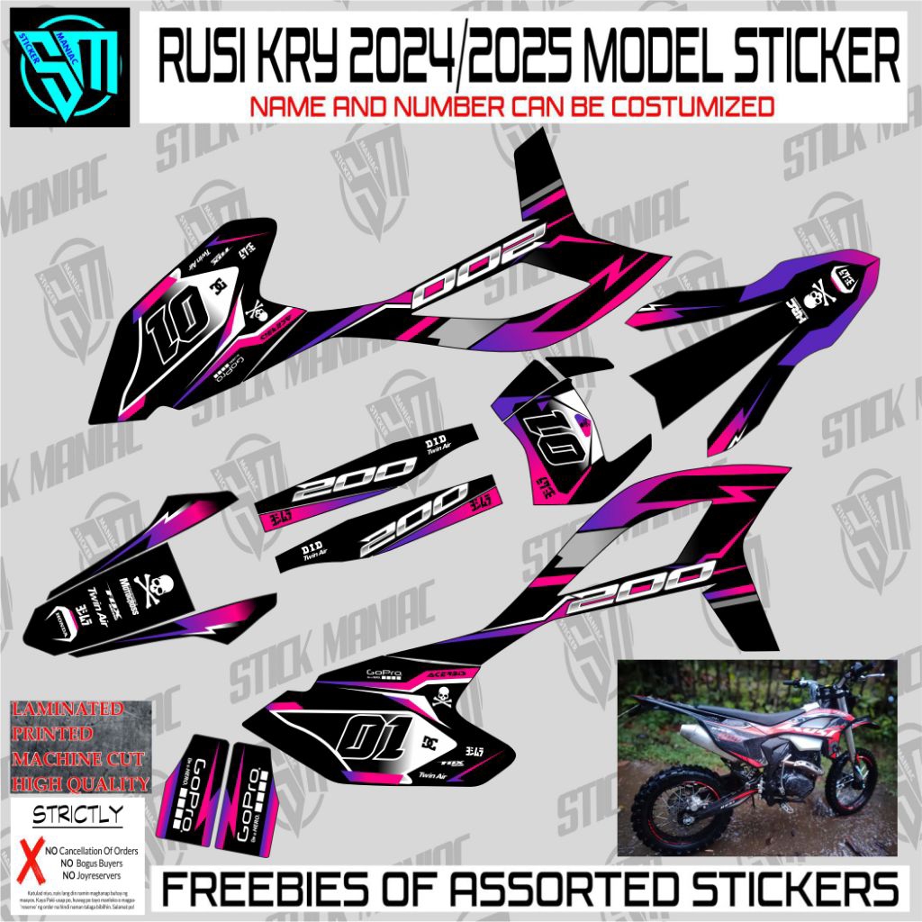 2024/2025 Rusi Kry 200 costumized sticker,,laminated sticker for Rusi ...