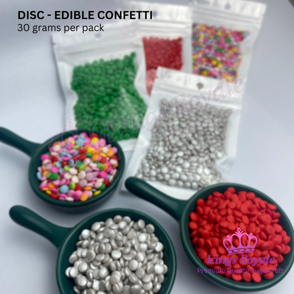 DISC Shape Edible Cake and Cupcake Confetti Sprinkles Decorations ...