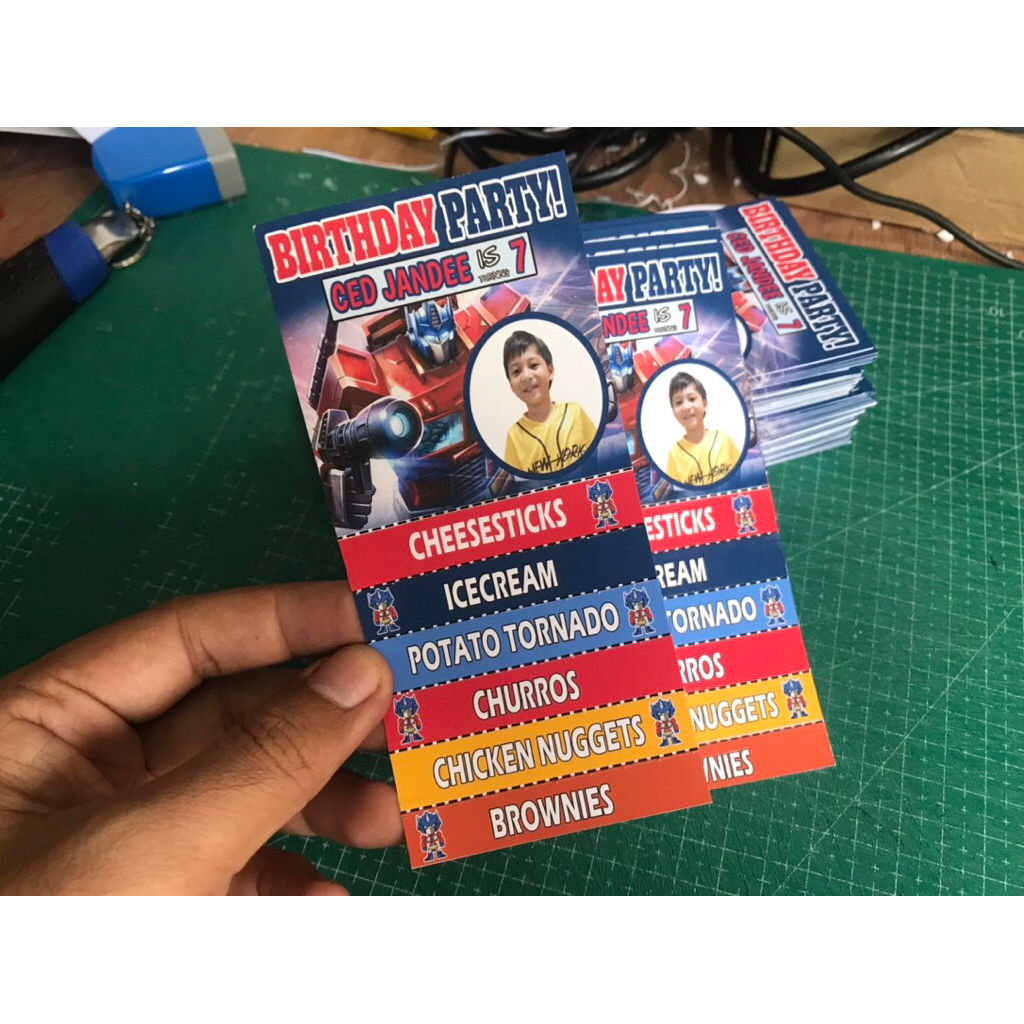 birthday foodstub customized and personalized stub 100pcs | Shopee ...