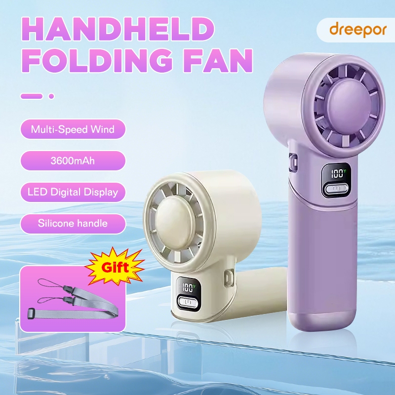 Dreepor 3600mAh Turbo Mini Fan Rechargeable Desktop Fan Handheld Fan ...