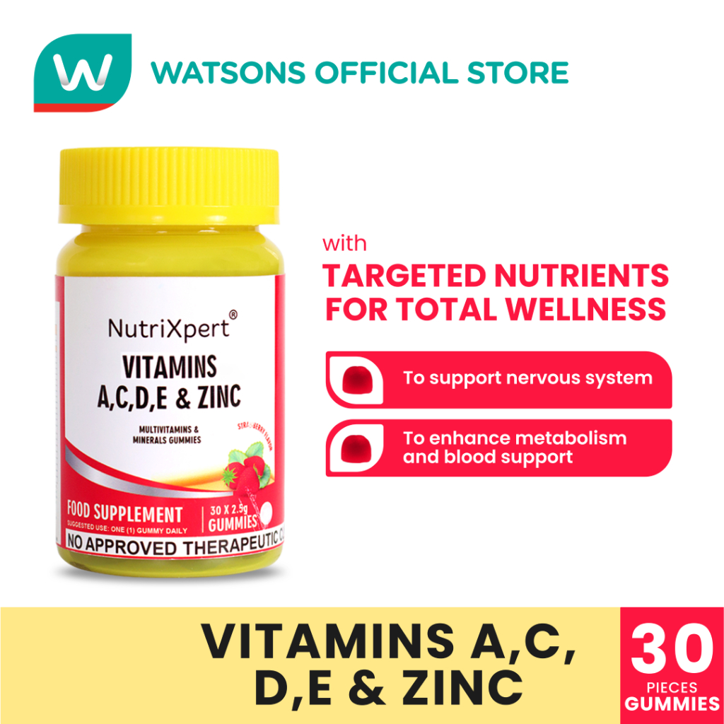 NutriXpert Multivitamins A,C,D,E & Zinc Gummies 30's | Shopee Philippines