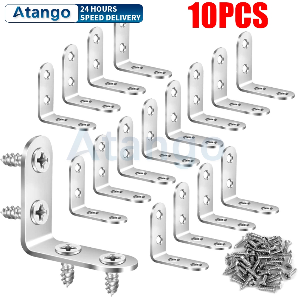 10pcs Stainless Steel Corner Code 90 Degree Right Angle Holder Support ...