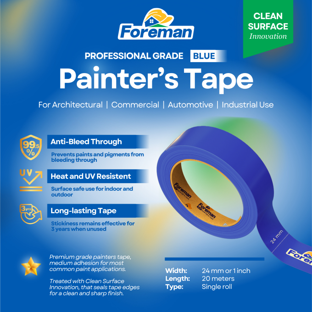 Foreman Blue Painters Tape - [Size] 24mm (width) x 20M (Length ...