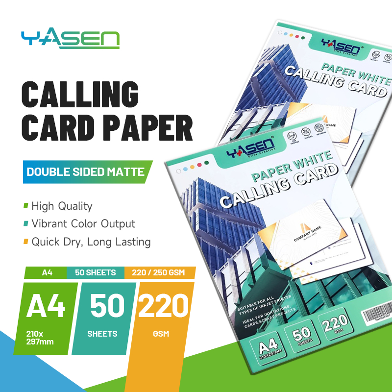 Yasen Calling Card Paper Matte Double Sided Cardstock Paper A4 Size(50 ...