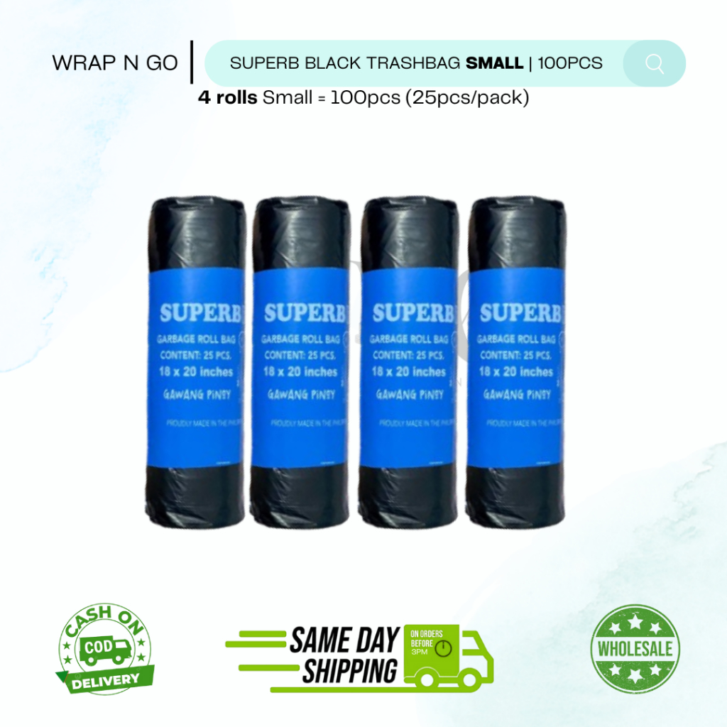 WnG Superb Thickened Black Trash Garbage Bag Roll (S/M/L/XL/XXL ...