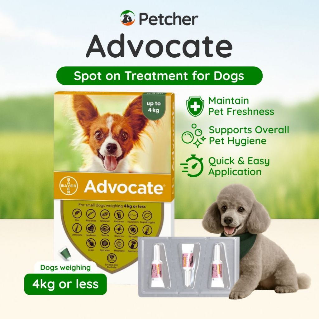Advocate for Dog up to 4kg 1 Tube Spot on Solution with FREE Sticker ...