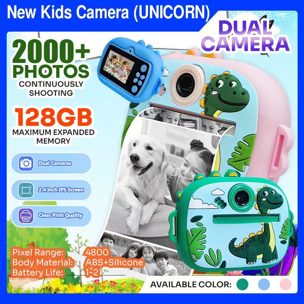 2.4 inch DINOSAUR Kids Portable Digital Mini Instant Camera With FREE ...