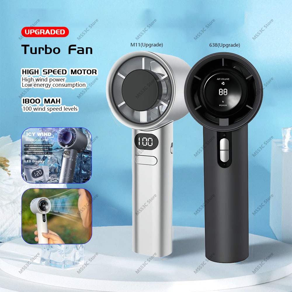 High Speed Turbo Fan 1800mAh Rechargeable Handheld Turbine Air Cooling ...