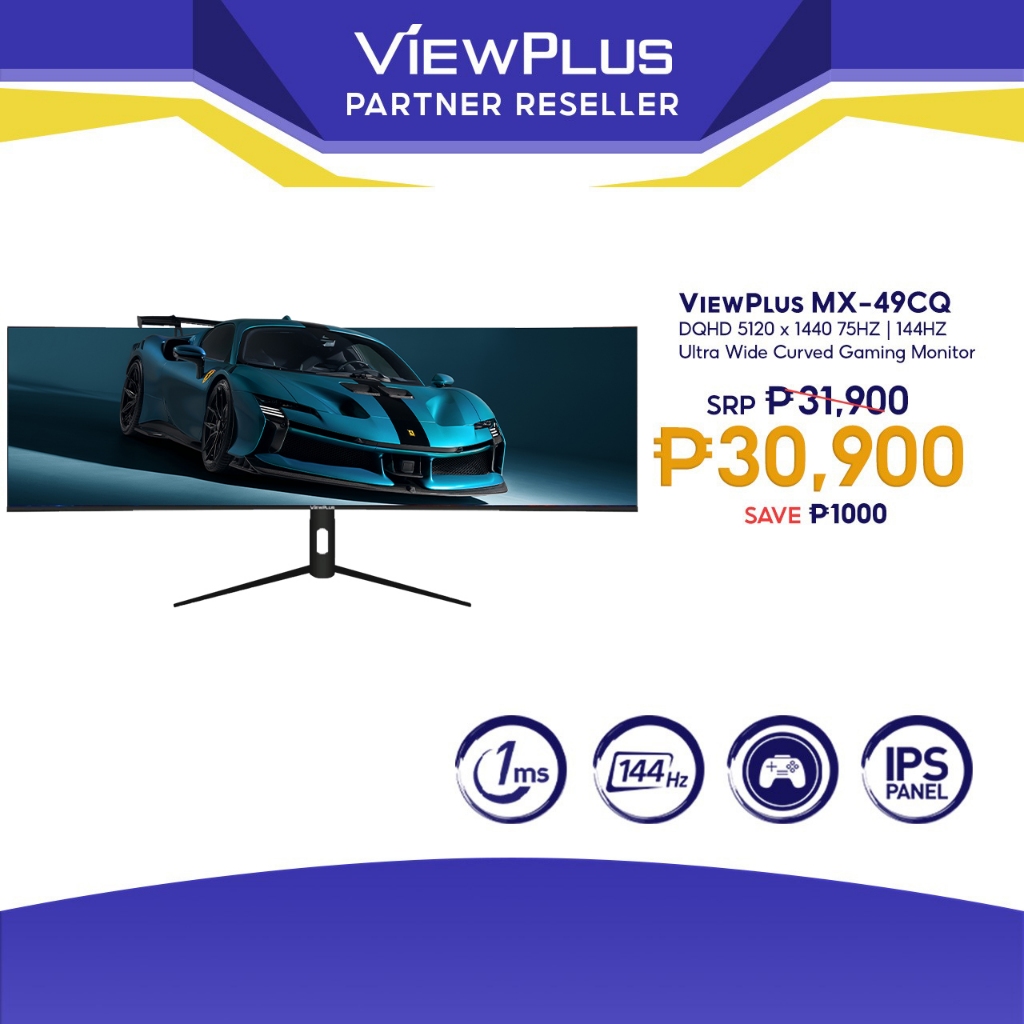 Viewplus MX-49CQ 49″ DQHD 5120 x 1440 75HZ | 144HZ IPS 1ms Ultra Wide ...