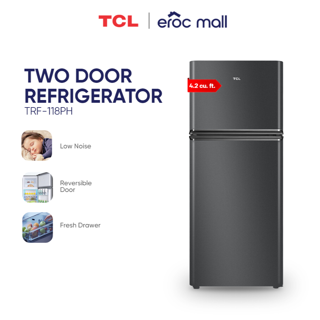 TCL 5 cu.ft. Two Door Direct Cool Refrigerator - TRF-118PH REF | Shopee ...