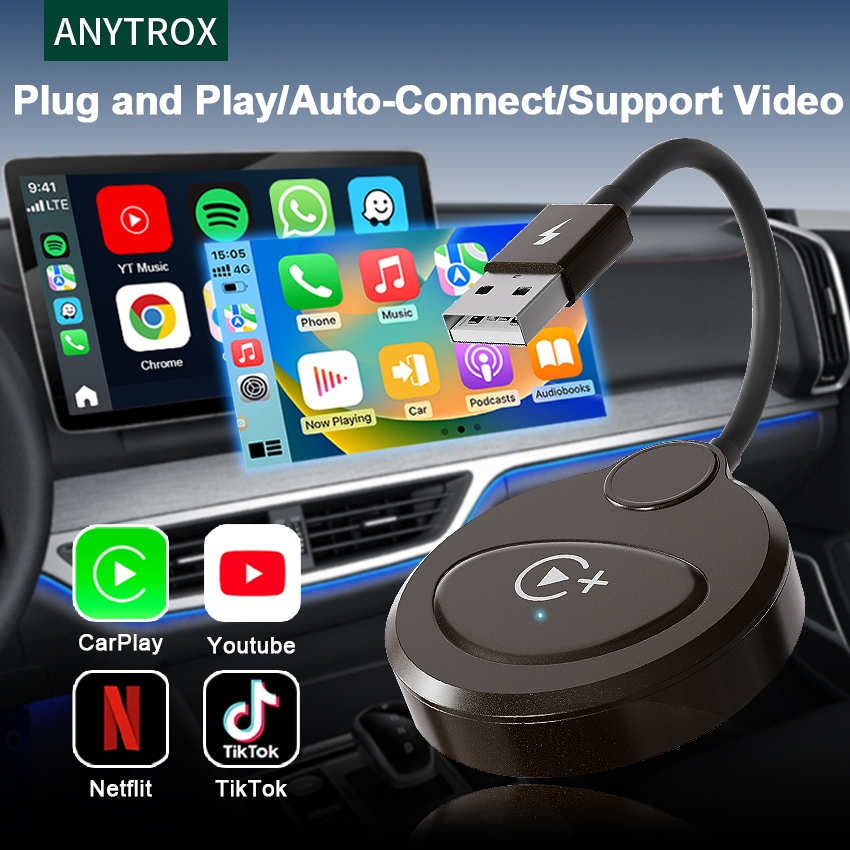 ANYTROX Wireless CarPlay + Video Adapter supports watching YouTube ...
